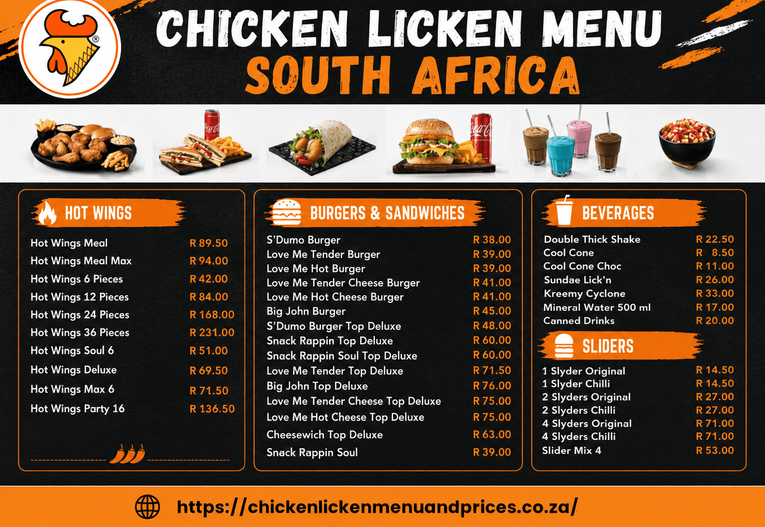 Chicken Licken Menu and Prices South Africa 2026